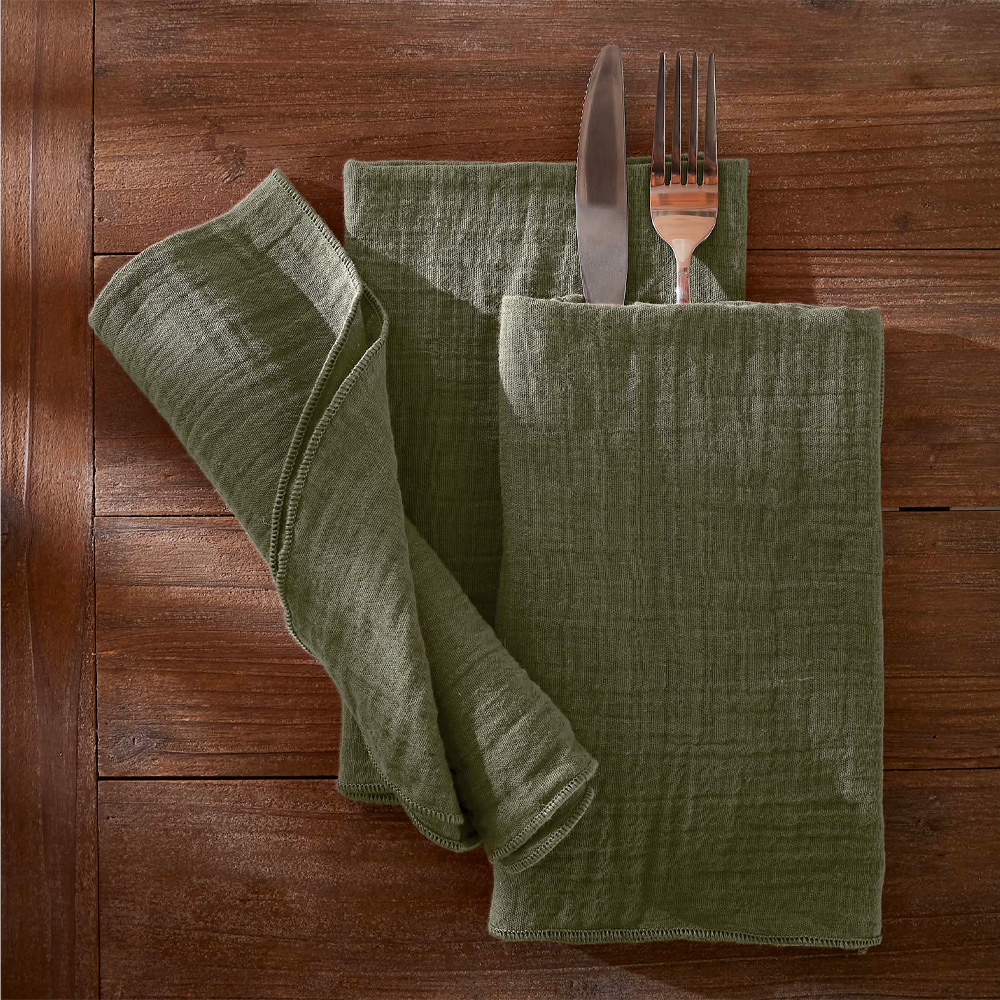 Serviette vert romarin - Fête des souvenirs